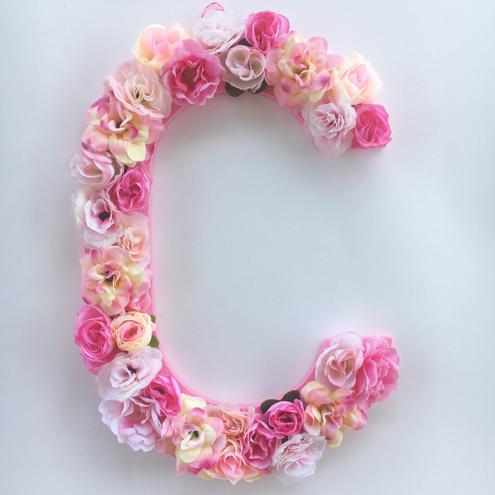 Large Pink Flower Letter or Number Wall Hanging Baby Girls | Etsy