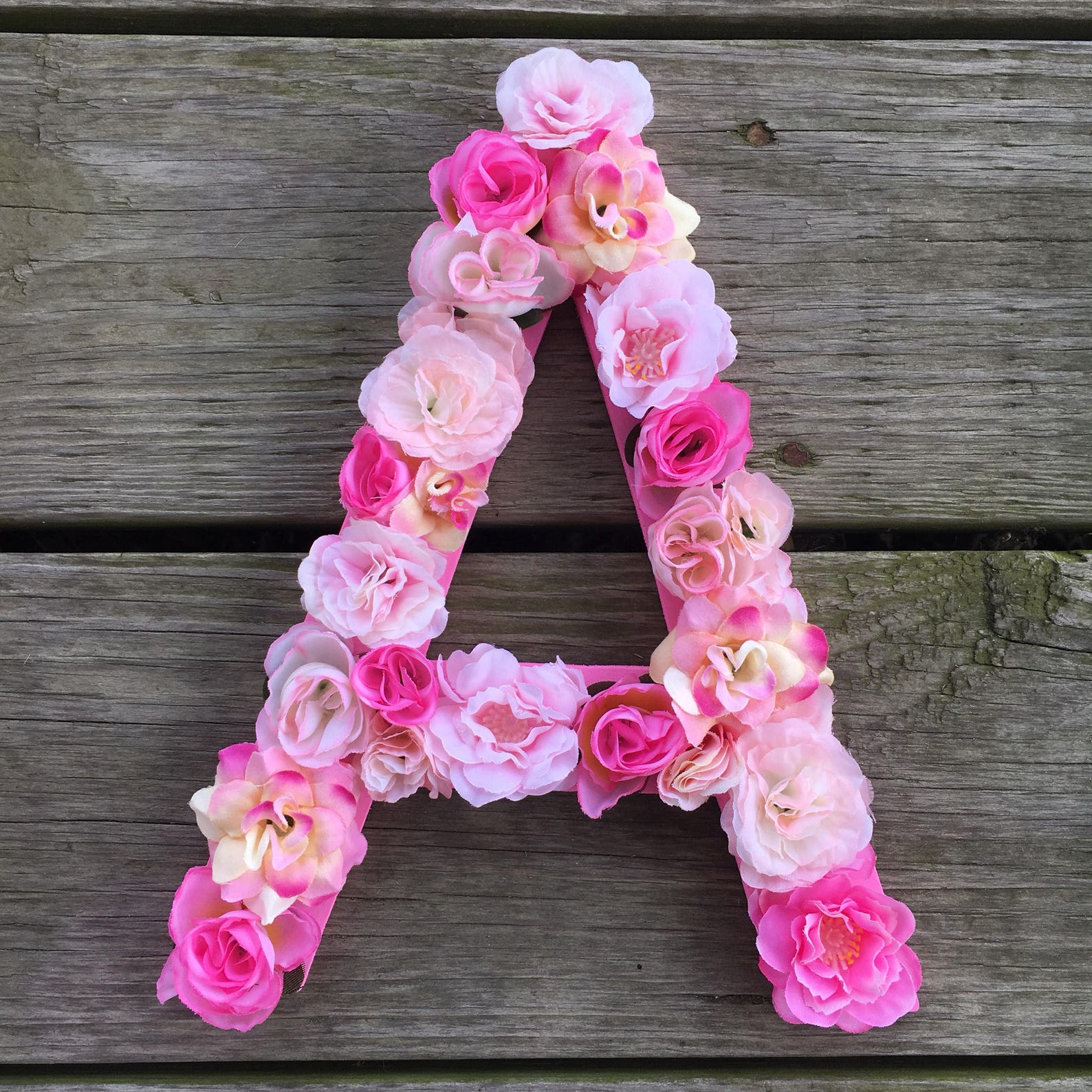 Large Pink Flower Letter or Number Wall Hanging Baby Girls | Etsy