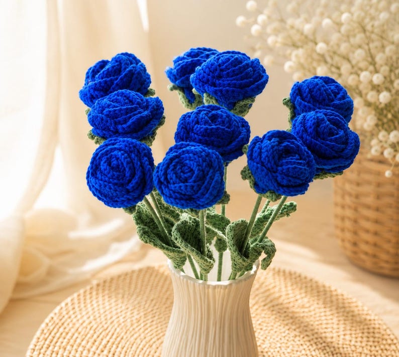Handmade Crochet Rose, Eternal Flower Gift, Mother's Day Gift, Flower ...