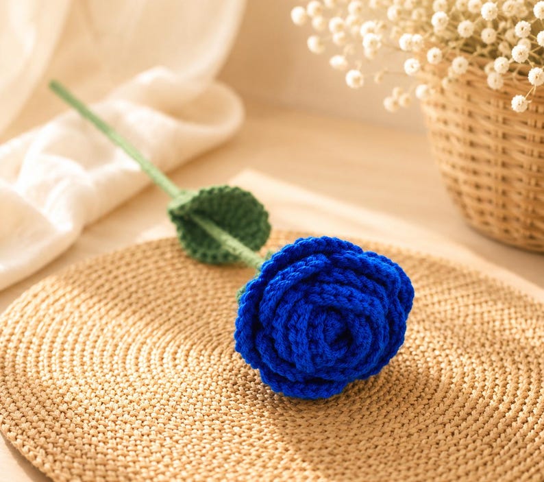 Handmade Crochet Rose, Eternal Flower Gift, Mother's Day Gift, Flower ...
