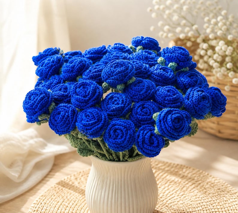 Handmade Crochet Rose, Eternal Flower Gift, Mother's Day Gift, Flower ...