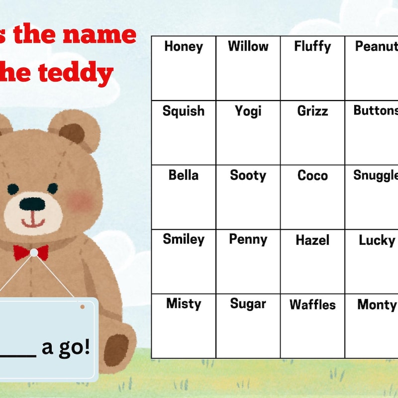 Guess the Teddy Name - Etsy UK