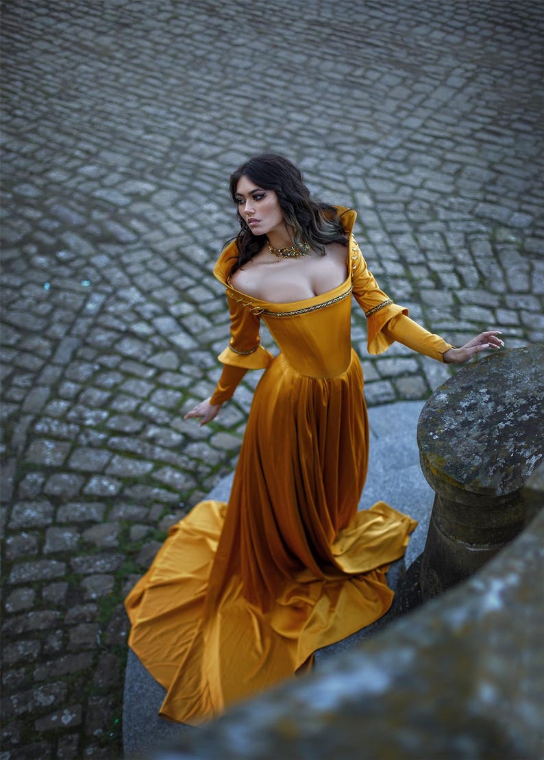 Medieval Princess Dress With Long Train - Etsy