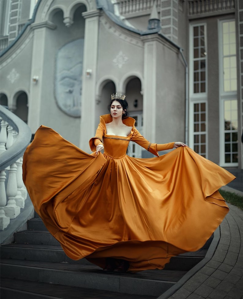 Medieval Princess Dress With Long Train - Etsy