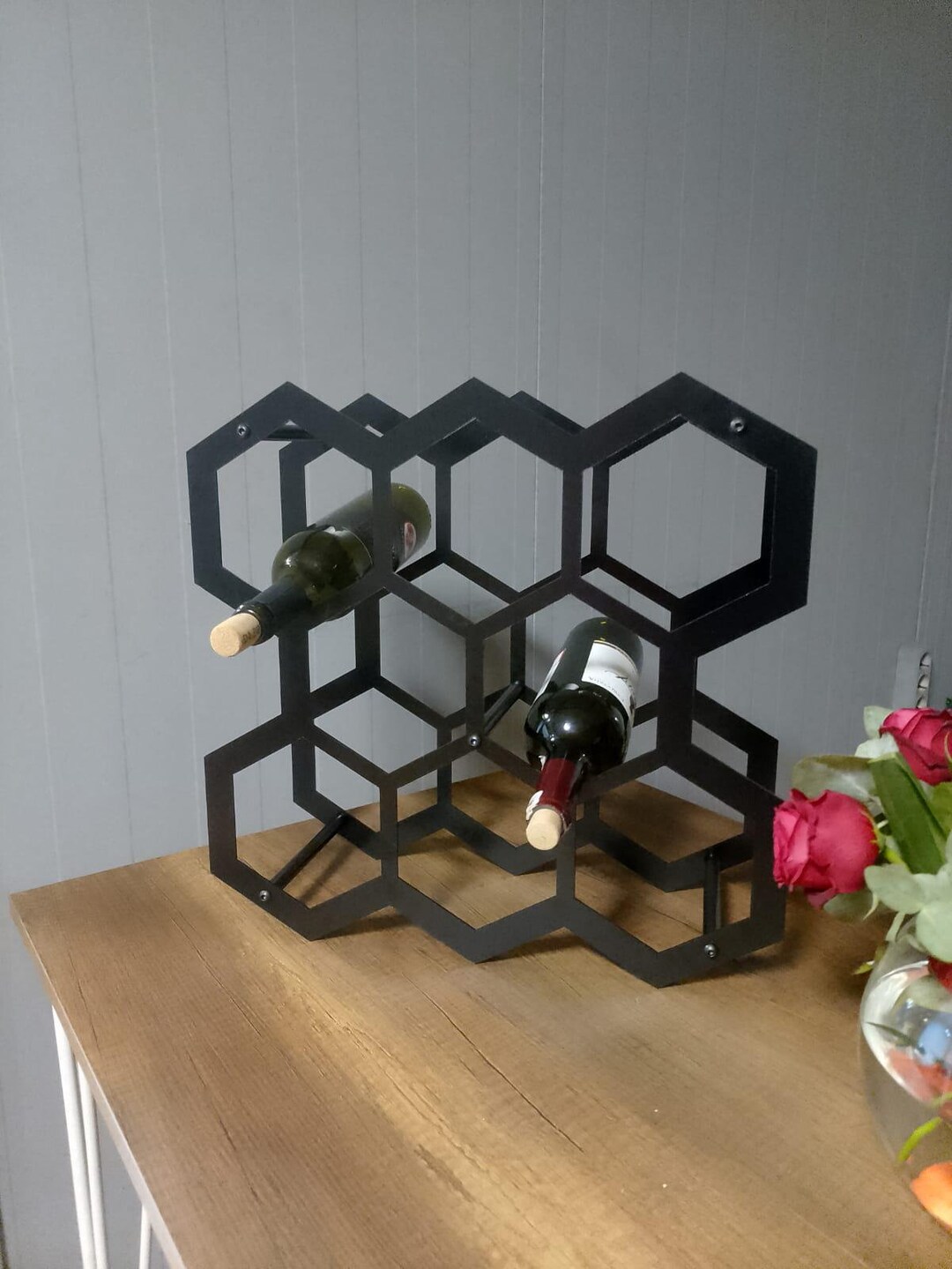 Table Top Metal Wine Rack, Laser Cut Wine Rack - Etsy