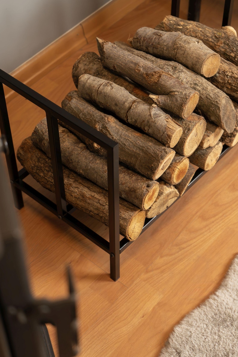 Minimalist Metal Firewood Holder, Portable Log Holder, Home and Garden ...