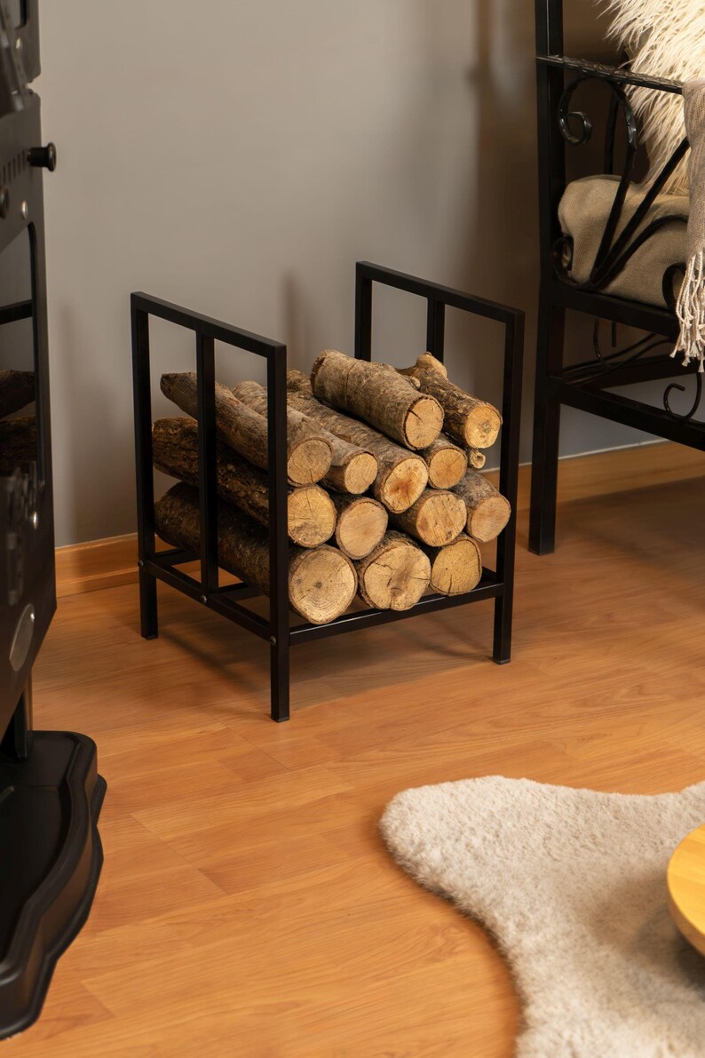 Minimalist Metal Firewood Holder, Portable Log Holder, Home and Garden ...