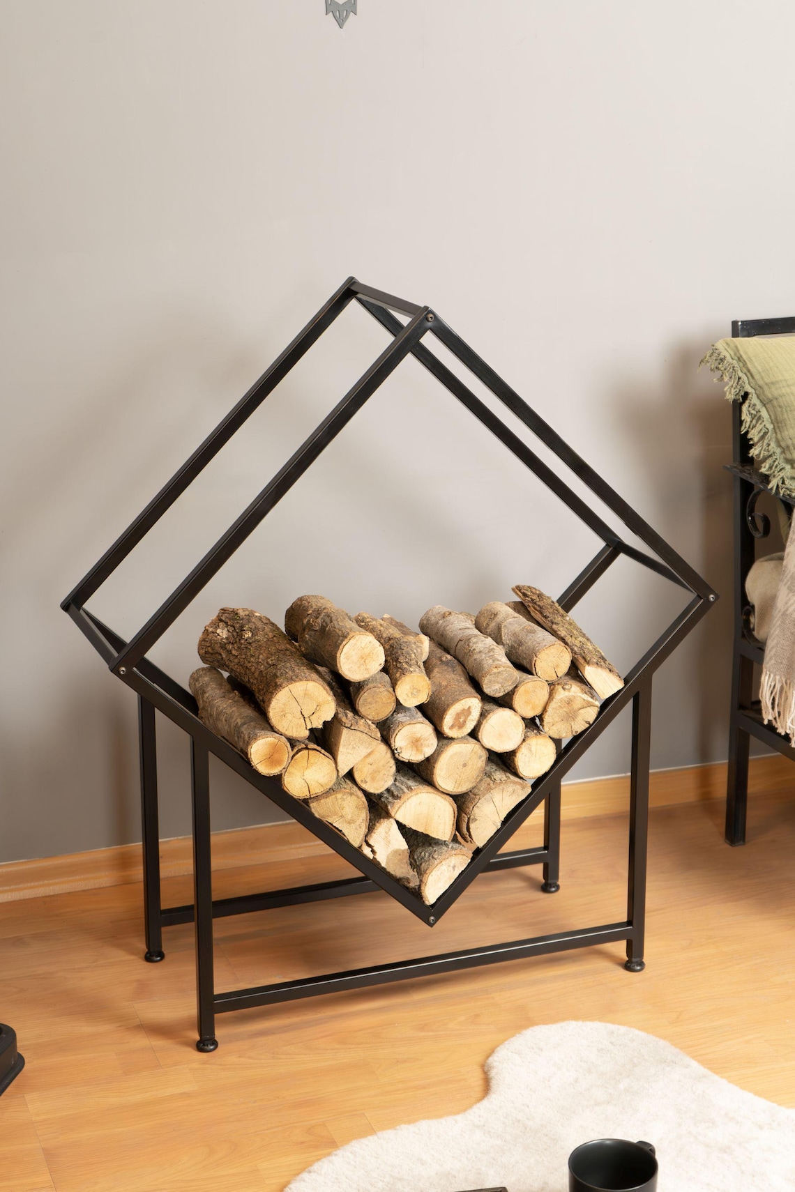 Wood Holder, Metal Wood Storage, Indoor Wood Stand - Etsy