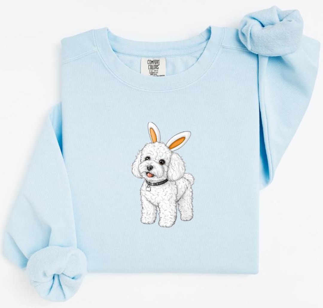 Bichon Frise Sweatshirt Dog Lover Gift Cute Easter Jumper Pet Owner ...