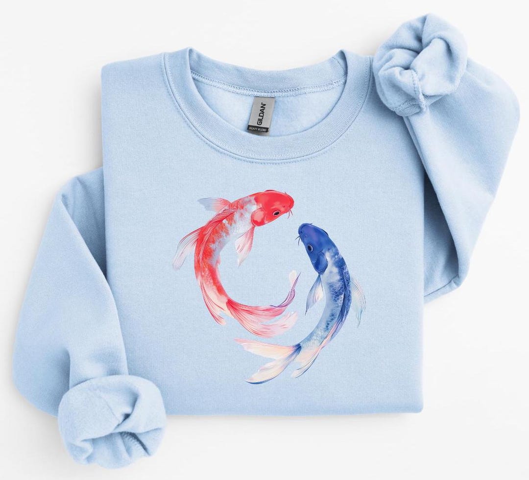 Colorful Koi Fish Sweatshirt: Unisex Fish Lover Sweater - Etsy