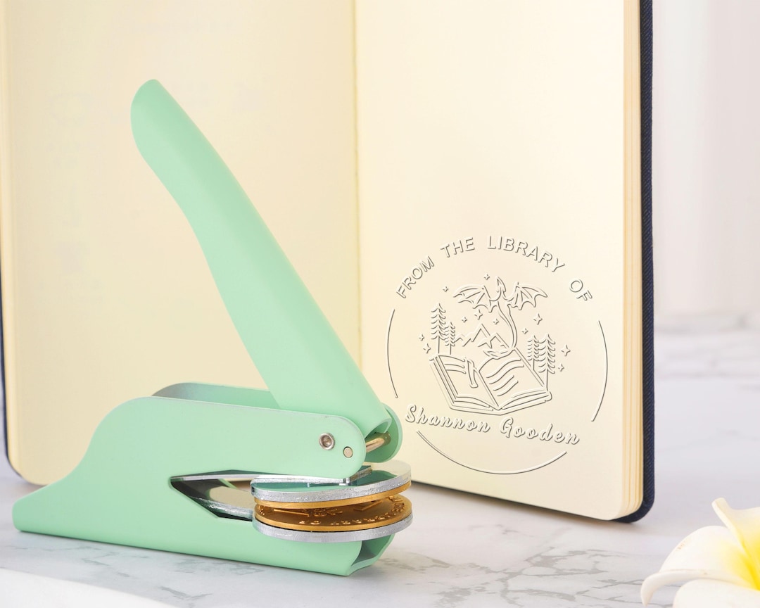 Personalized Book Embosser, Custom Book Embosser, From the Library of Book Embosser, Library ...