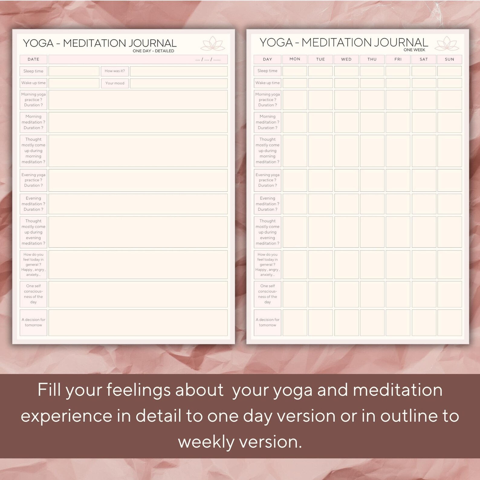 Yoga Meditation Deepening Journal: Weekly Reflection, Tracker (digital ...