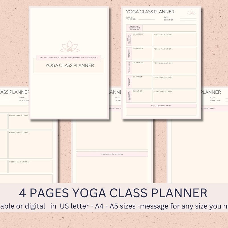 Yoga Class Plan - Etsy