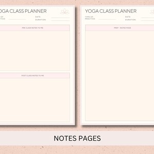 Printable Yoga Class Planner: Teacher Journal Template (digital ...