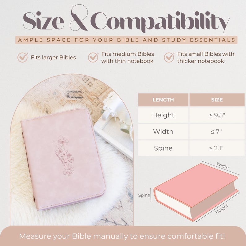 Pink Bible Cover Women Bible Cover Large Bible Cover Women Bible Study ...