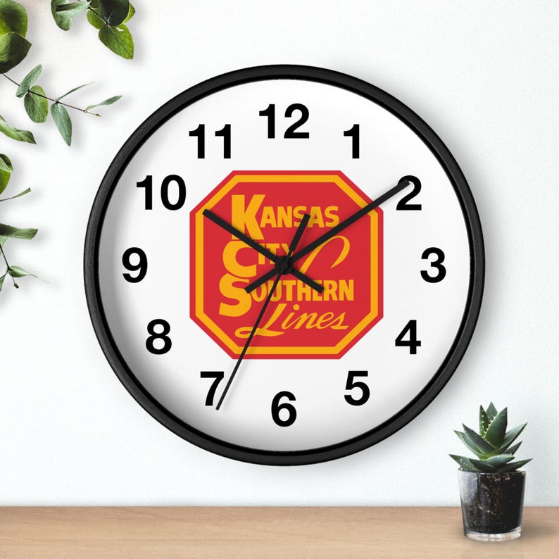 10" Diameter Kansas City Southern Lines Railroad (logo # 02) Wall Clock ...