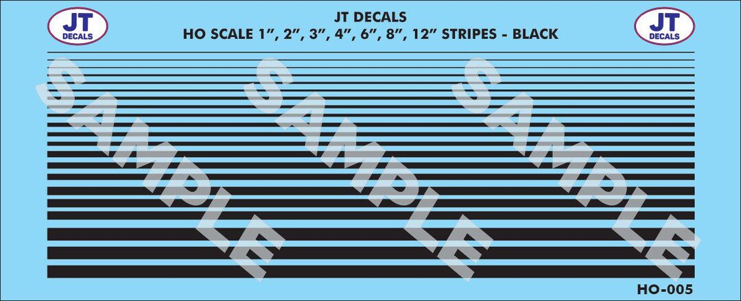 HO Scale - Black Stripe Water Slide Decals - Etsy