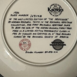 Vintage Norman Rockwell “the Professor” Plate - Etsy