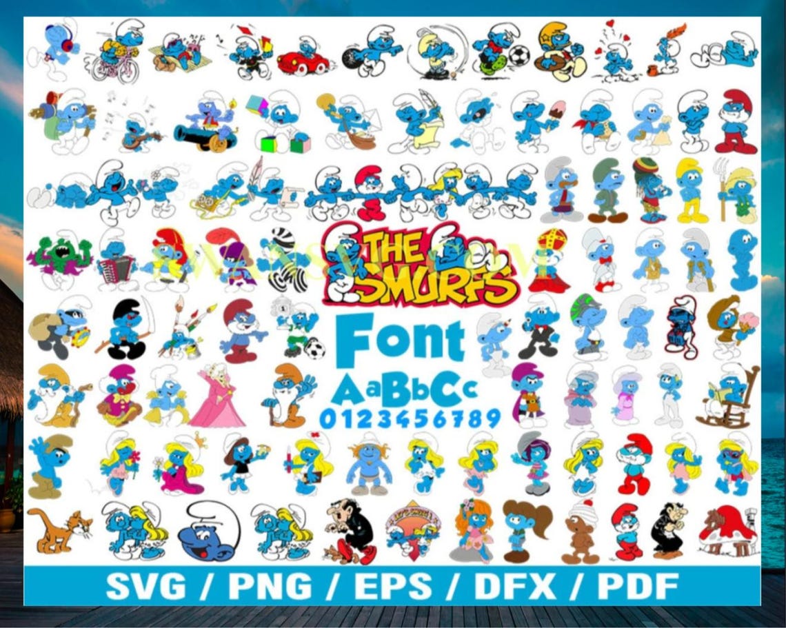 1030 Smurfs Bundle Svg, Smurfs Svg, Mega Bundle Smurfs Png, Smurfs Cut ...