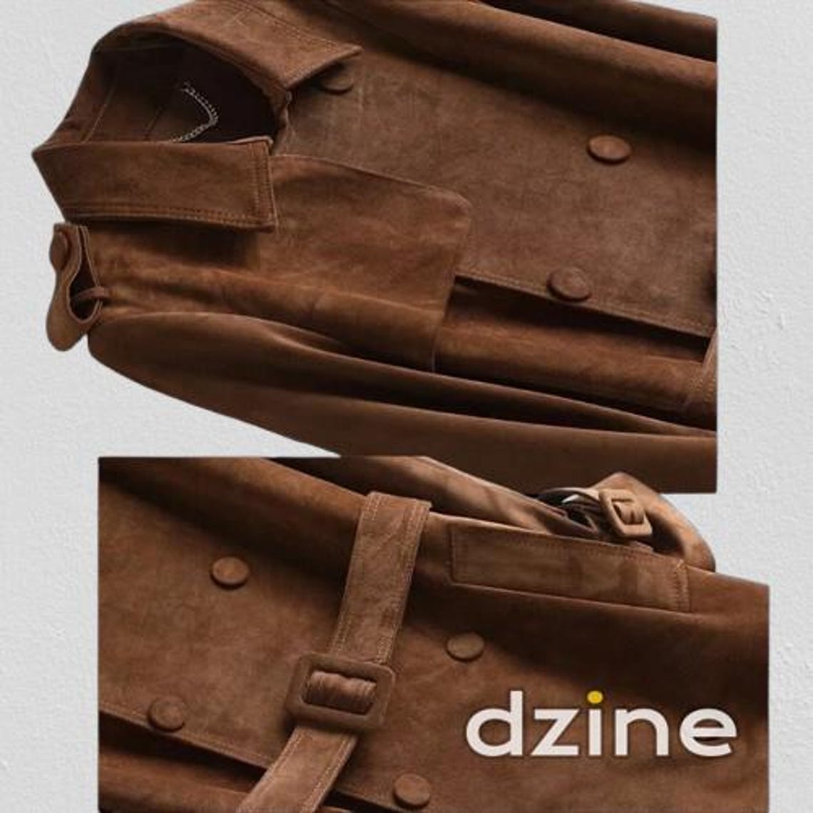 Women's Genuine Goatskin Suede Long Leather Trench Coat - Long Black ...