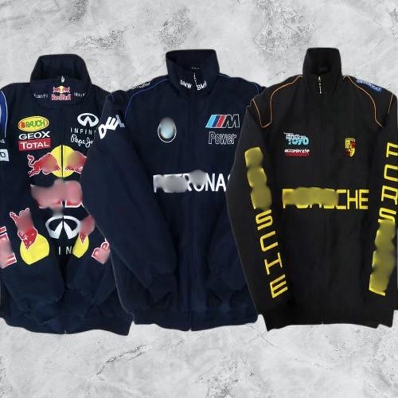 Vintage F1 Racing Jacket All Designs Embroidery Patches Y2k Style ...