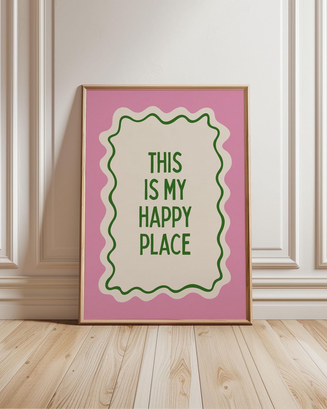 This is My Happy Place Poster Digital, Quotes Positive Thoughts, Pink ...