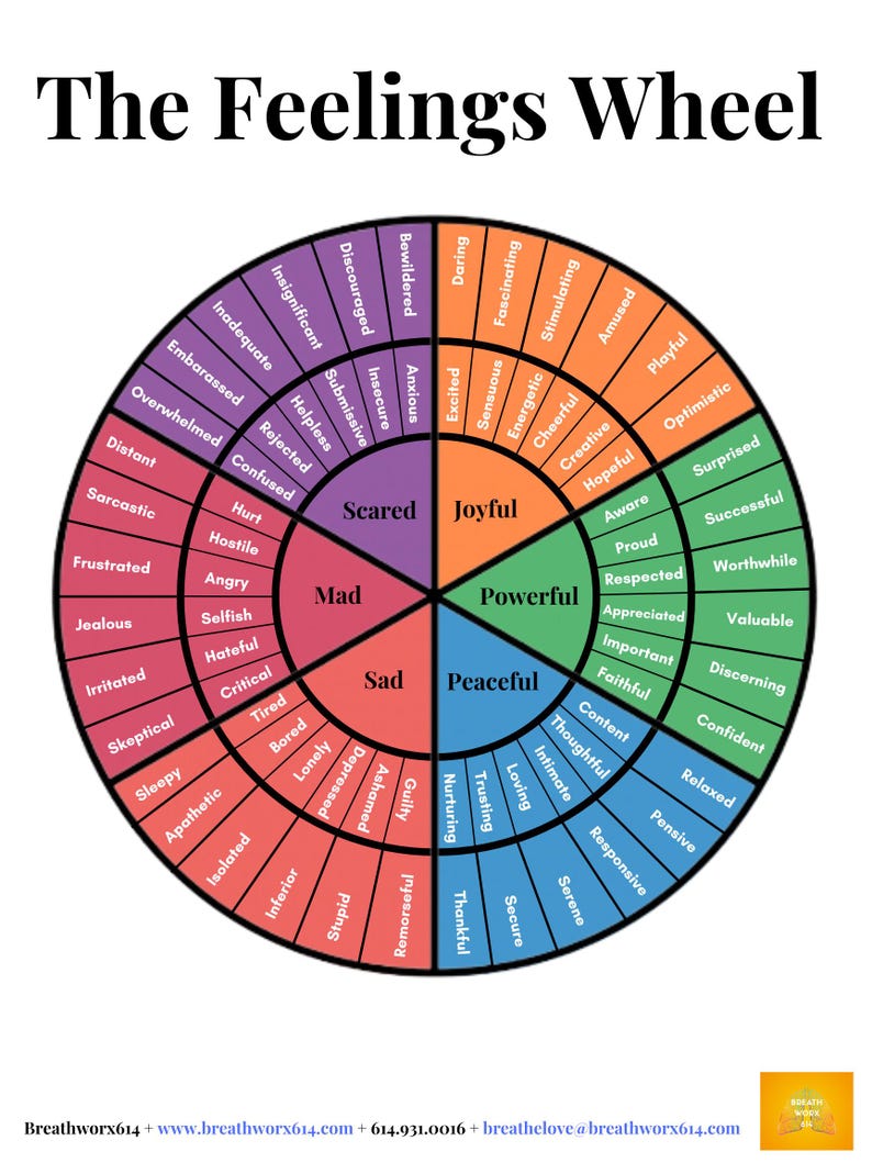 Feelings Wheel Poster: Emotion Wheel, Therapy Decor (PDF) - Etsy Canada