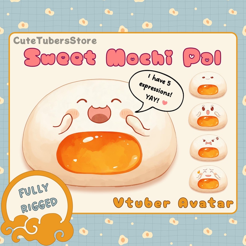 Cute Mochi Vtuber Avatar, Fully Rigged Live2d Avatar, Vtube Studio ...