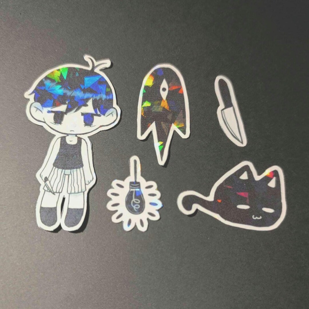 Omori Mewo Cat Indie Chibi Sticker Holographic Glossy Set of 5 - Etsy