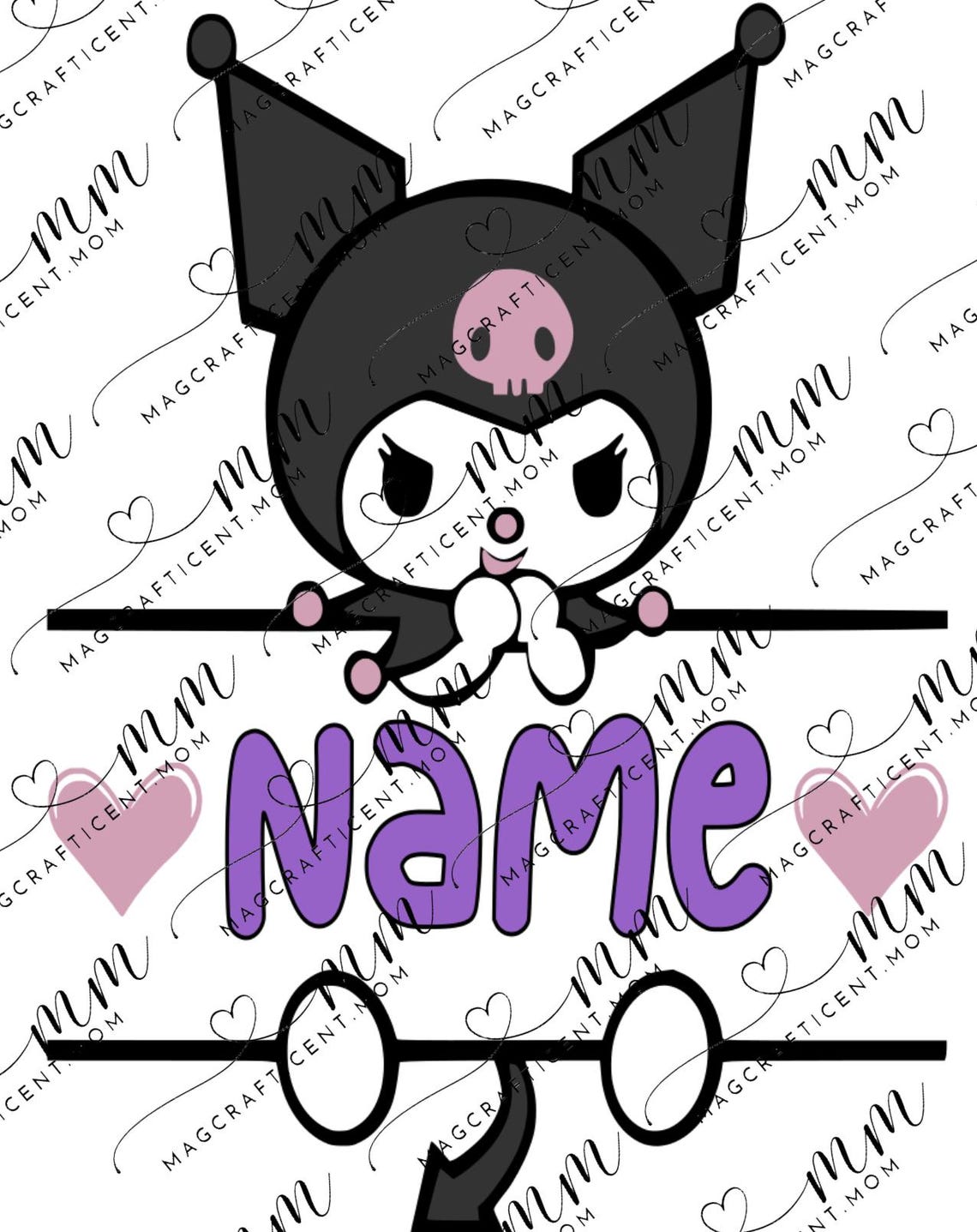 Kuromi Name Label - Etsy