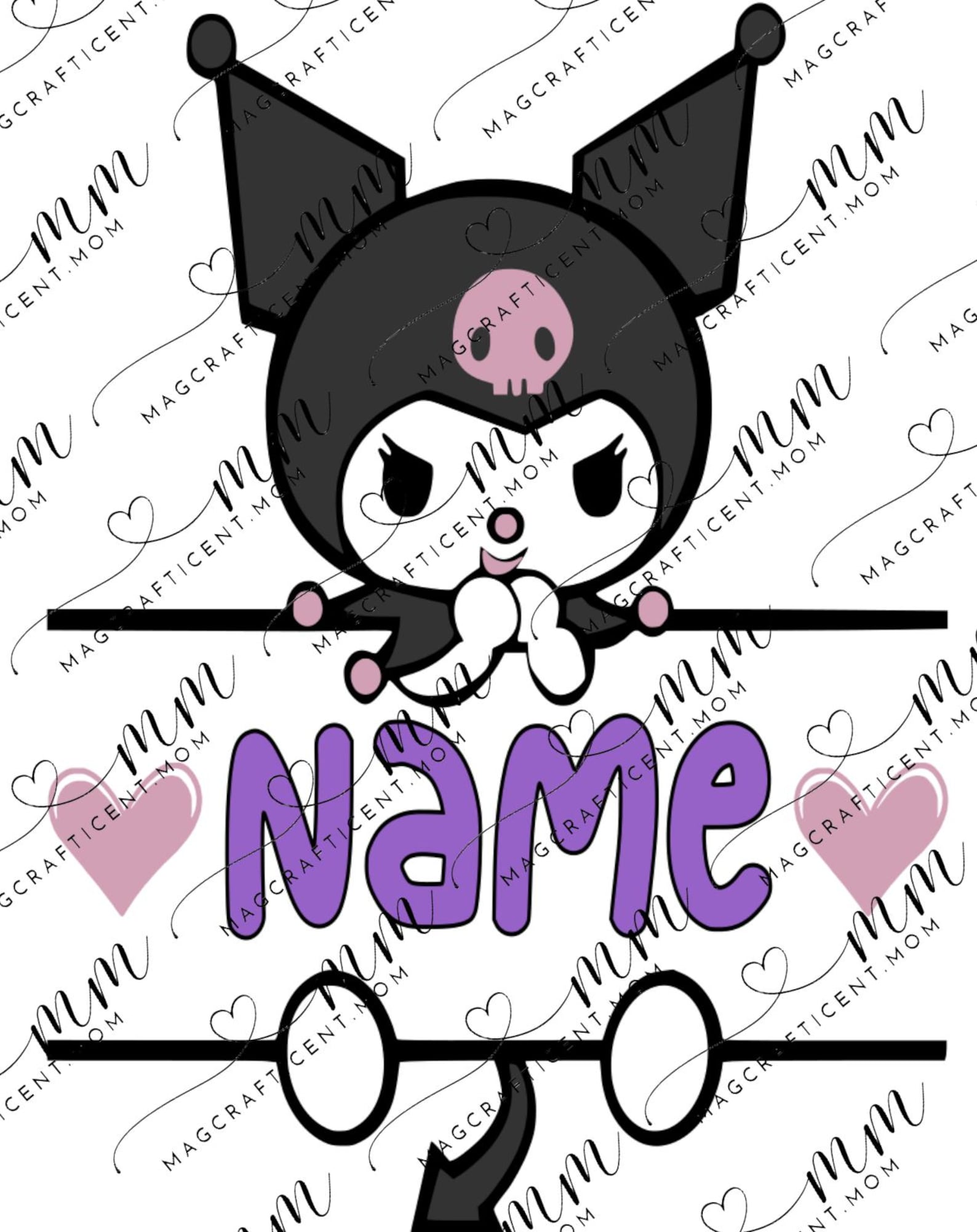 Kuromi Name Label - Etsy