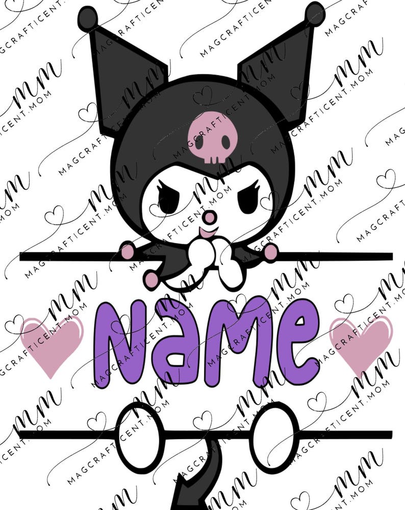 Kuromi Name Label - Etsy Australia