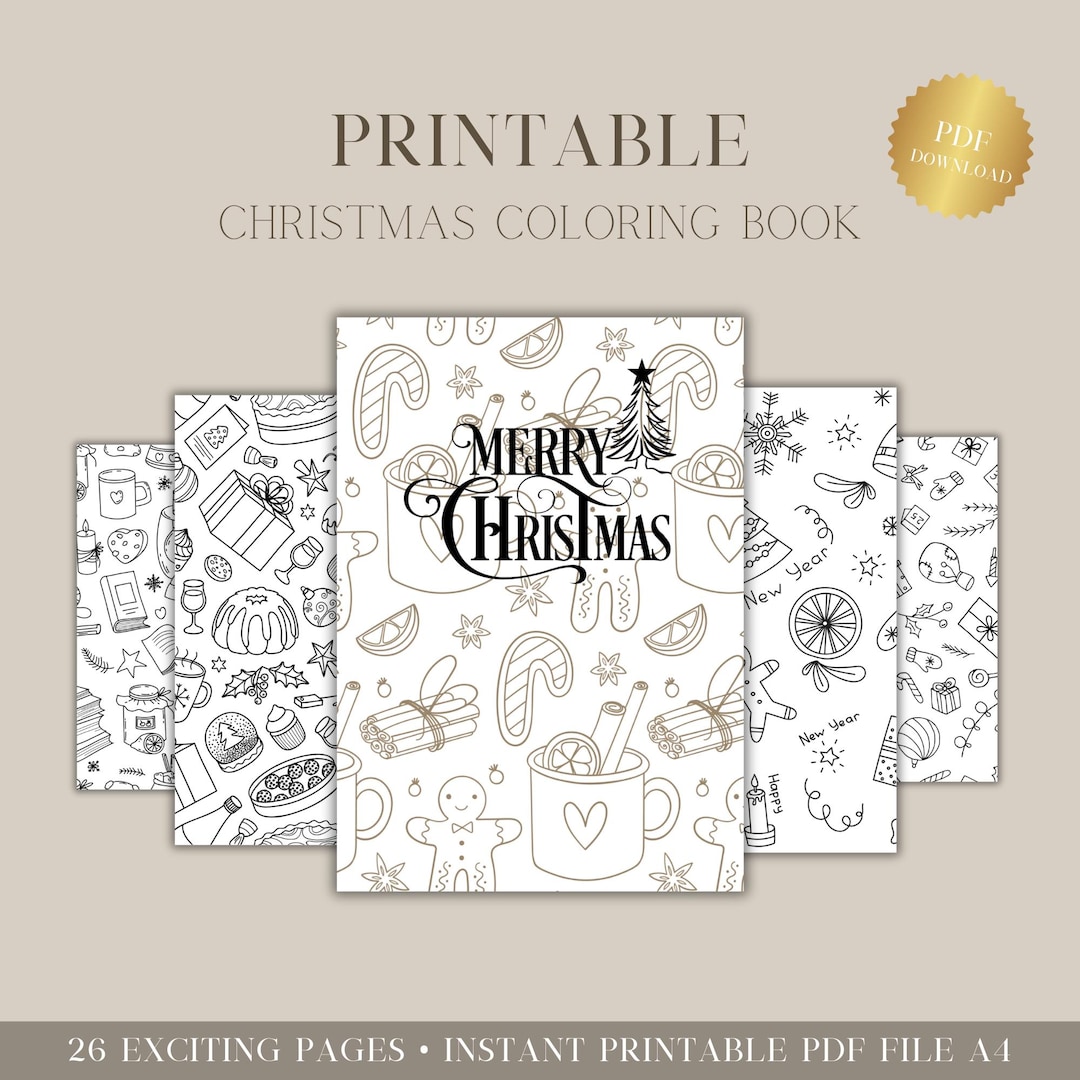 Cute Pattern Christmas Coloring Pages / Christmas Book - Printable - A4 ...