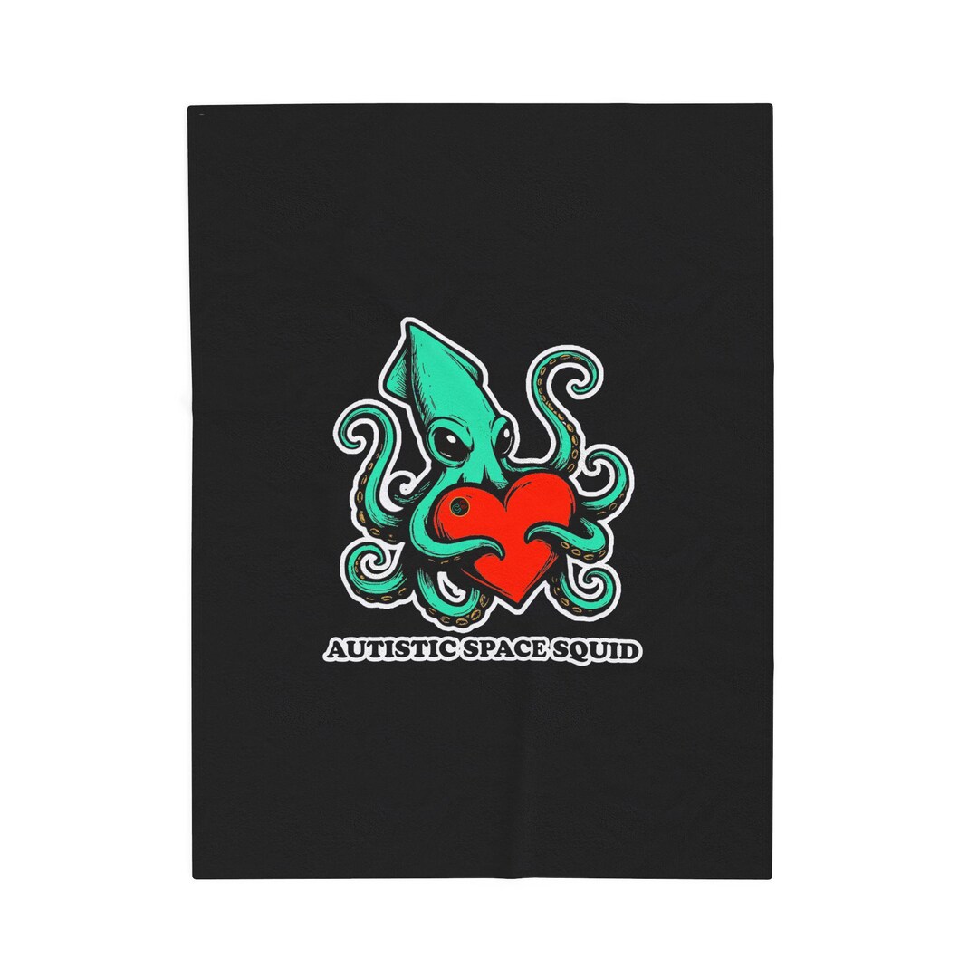 Autistic Space Squid Cinema Siblings Velveteen Plush Blanket - BLACK ...