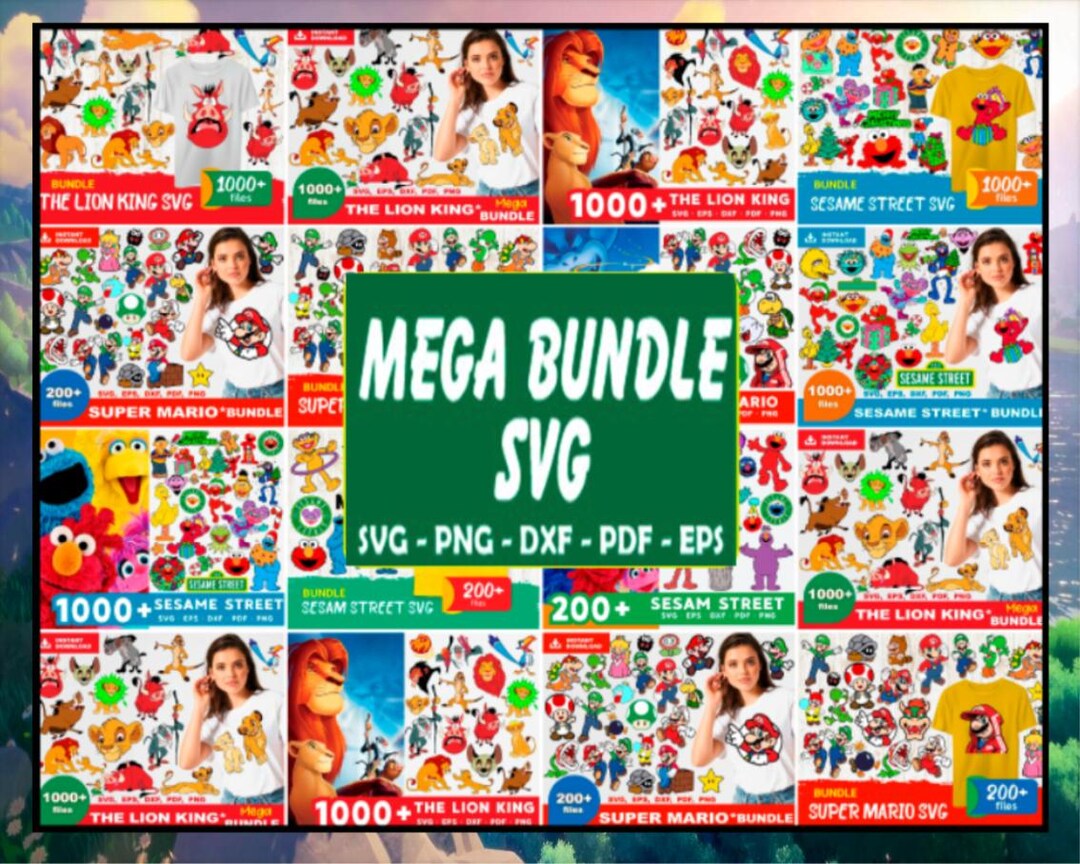 Sesame Street and Mario Mega Bundle Svg, Sesame Treet Svg, Mario Svg - Etsy