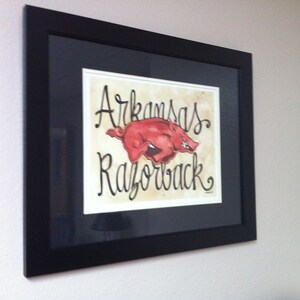 Arkansas Razorback - 11x14" Watercolor Print - Etsy