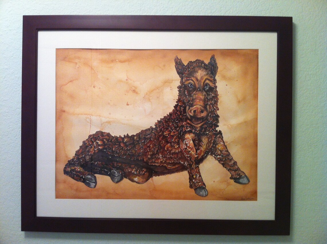 Arkansas Razorback Painting - 18x24" Watercolor Print - Razorback Art ...