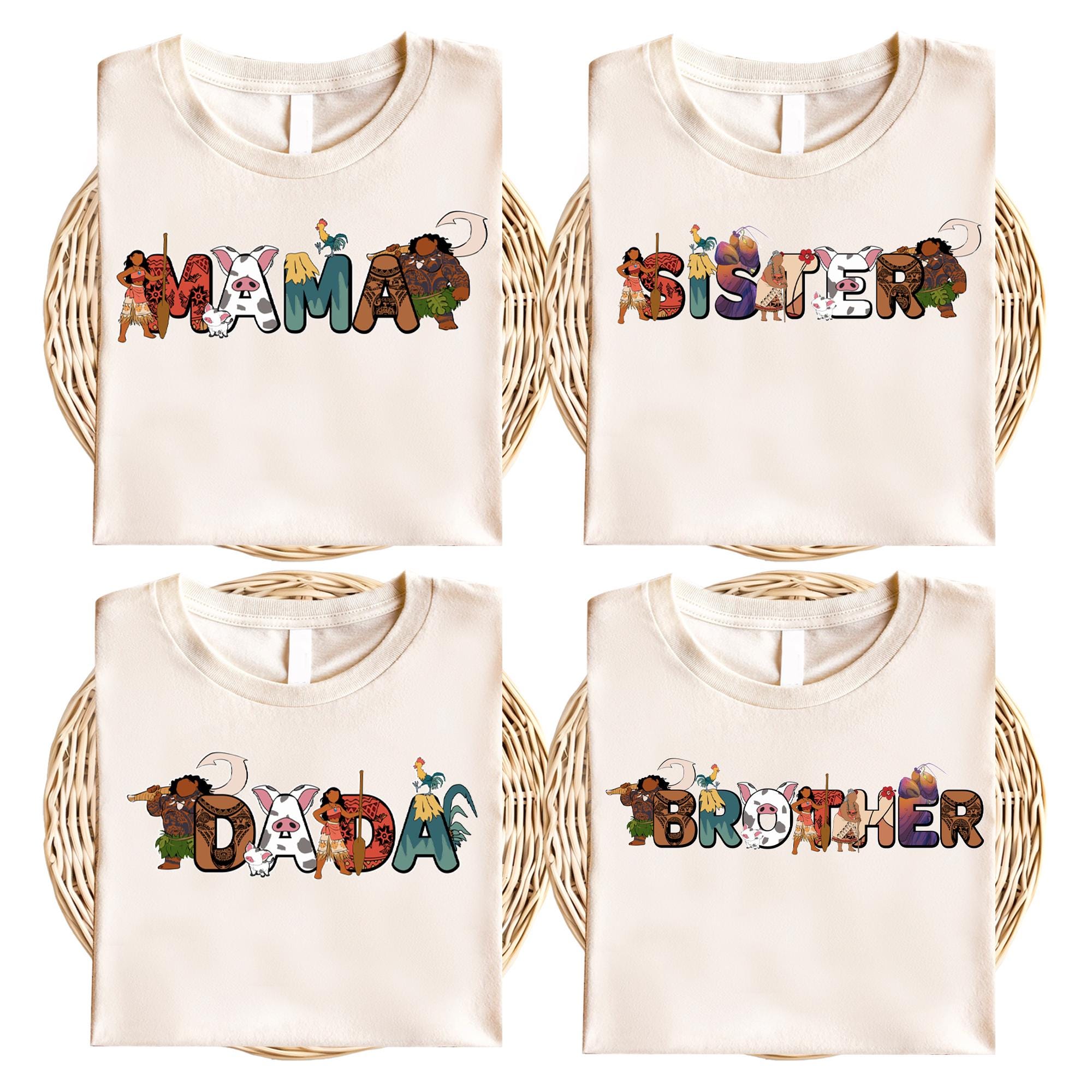 Princess Moana Family Shirts, Disney Mama Dada Matching Shirt, Disney ...
