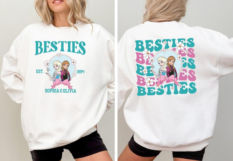 Disney Custom Besties Shirt, Elsa & Anna Sisters T-shirt, Matching ...