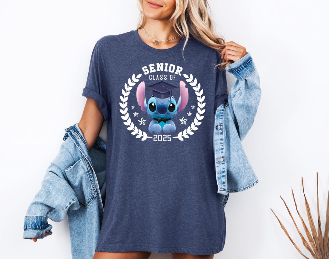 Disney Stitch Senior 2025 Shirt, Disney Stitch Grad Class of 2025 Shirt ...