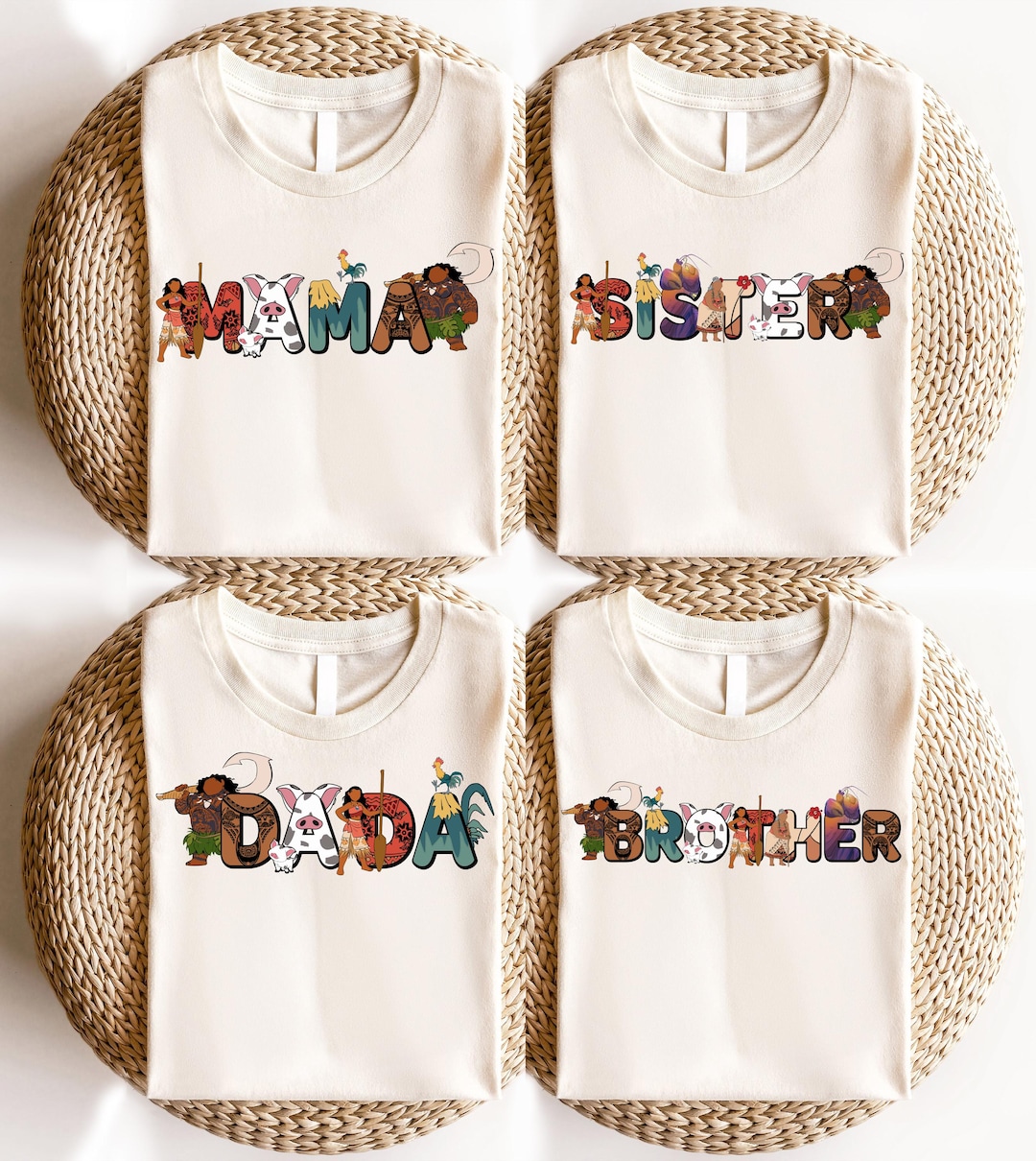 Princess Moana Family Shirts, Disney Mama Dada Matching Shirt, Disney ...