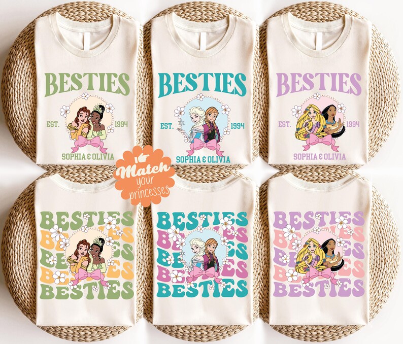 Disney Custom Besties Shirt, Elsa & Anna Sisters T-shirt, Matching ...