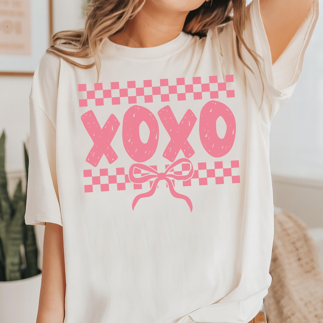 XOXO Checkered Shirt, Valentine's Day Tee, Girlfriends & Boyfriends ...