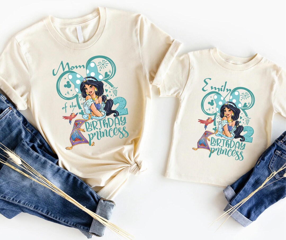 Princess Jasmine Birthday Shirt, Disney Princess Birthday Girl Shirt, Custom Disney Family ...