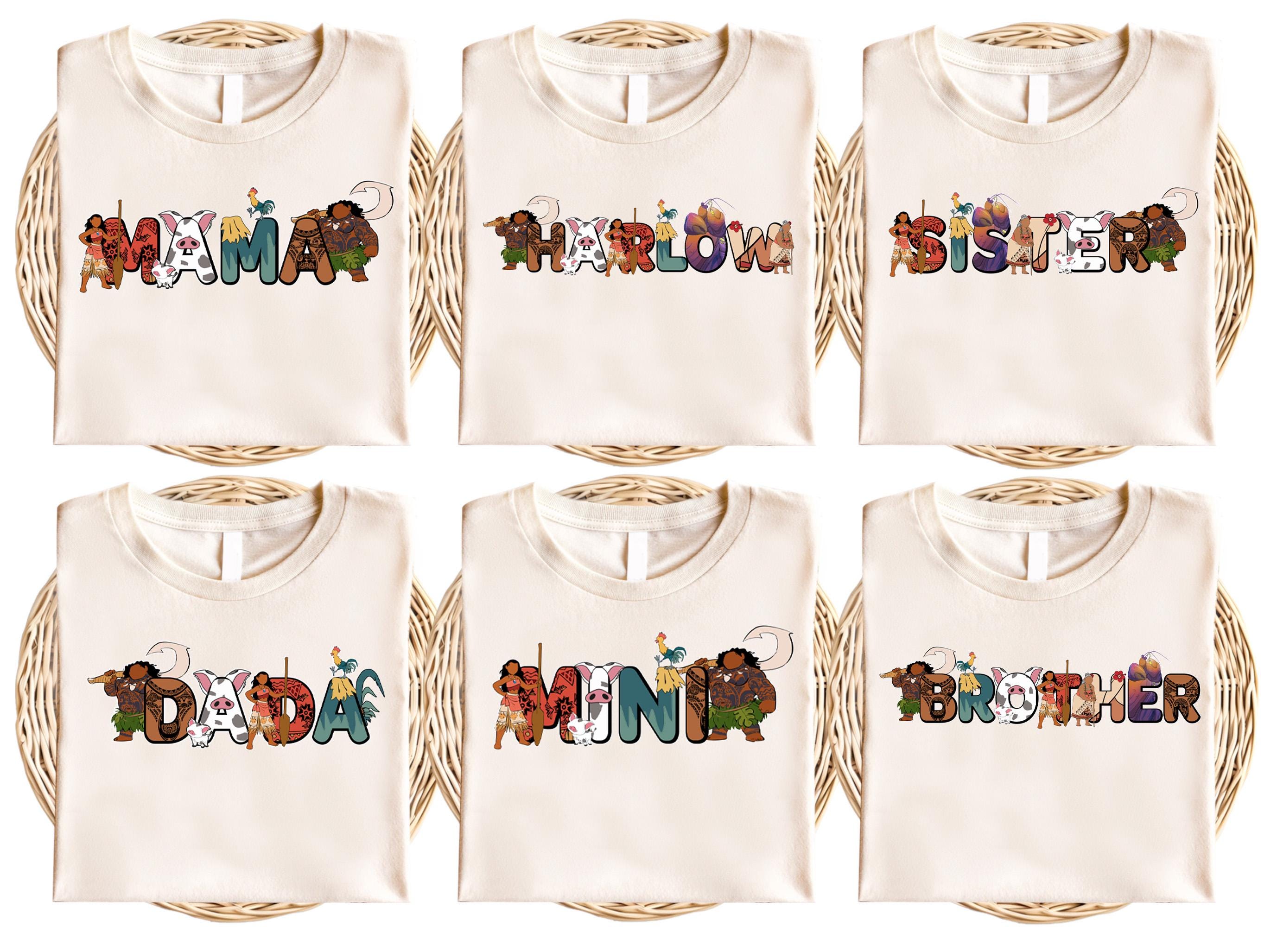 Princess Moana Family Shirts, Disney Mama Dada Matching Shirt, Disney ...