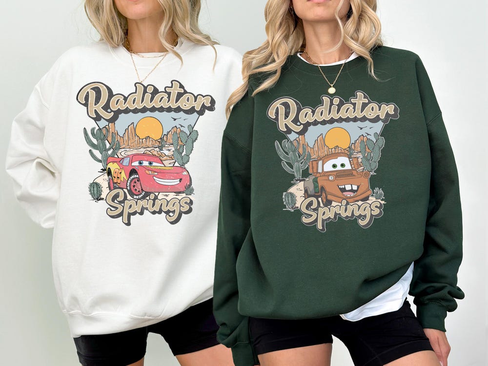 Disney Radiator Springs Sweatshirt, Lightning Mcqueen & Tow Mater ...