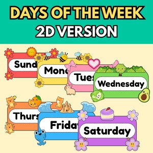Cute Days & Months Decor Pack | 2D and 3D Wall and Bulletin Board Kit ...