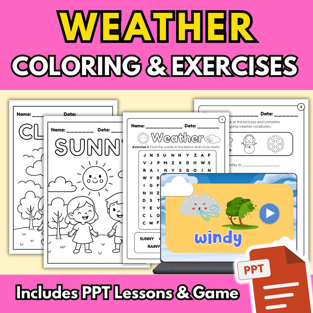 Weather Fun Worksheets and Powerpoint Lesson & Game! - Coloring ...