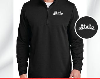 Custom Quarter Zip, Custom Printed Text Logo Sweatshirt, Monogram Zip ...