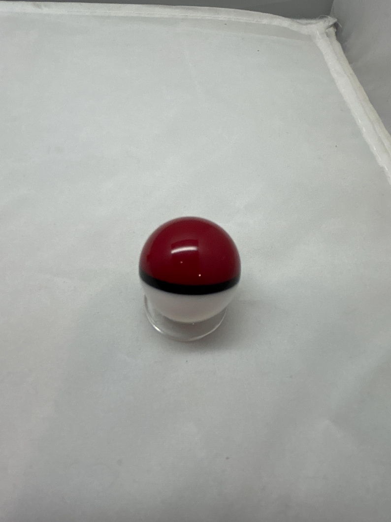 Hand Made Glass Pokeball Marble - Etsy